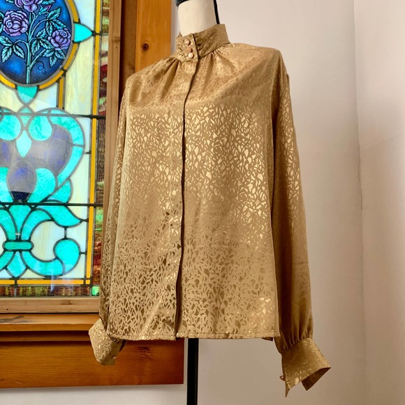Bleyle | Tops | Vintage 99s Gold Bleyle Turtleneck Blouse 12 | Poshmark